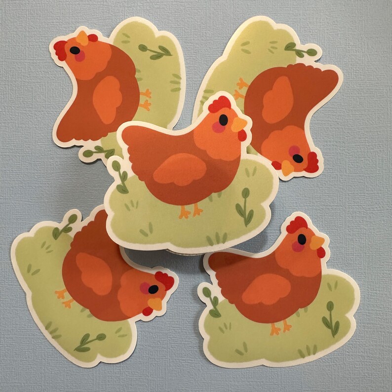 Kawaii Cute Chicken Sticker Vinyl Decal for Stationery - Etsy