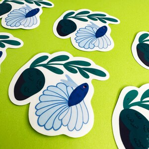 Blue Beta Fish Vinyl Sticker Stationery Pet Decal for Laptop, Journal ...