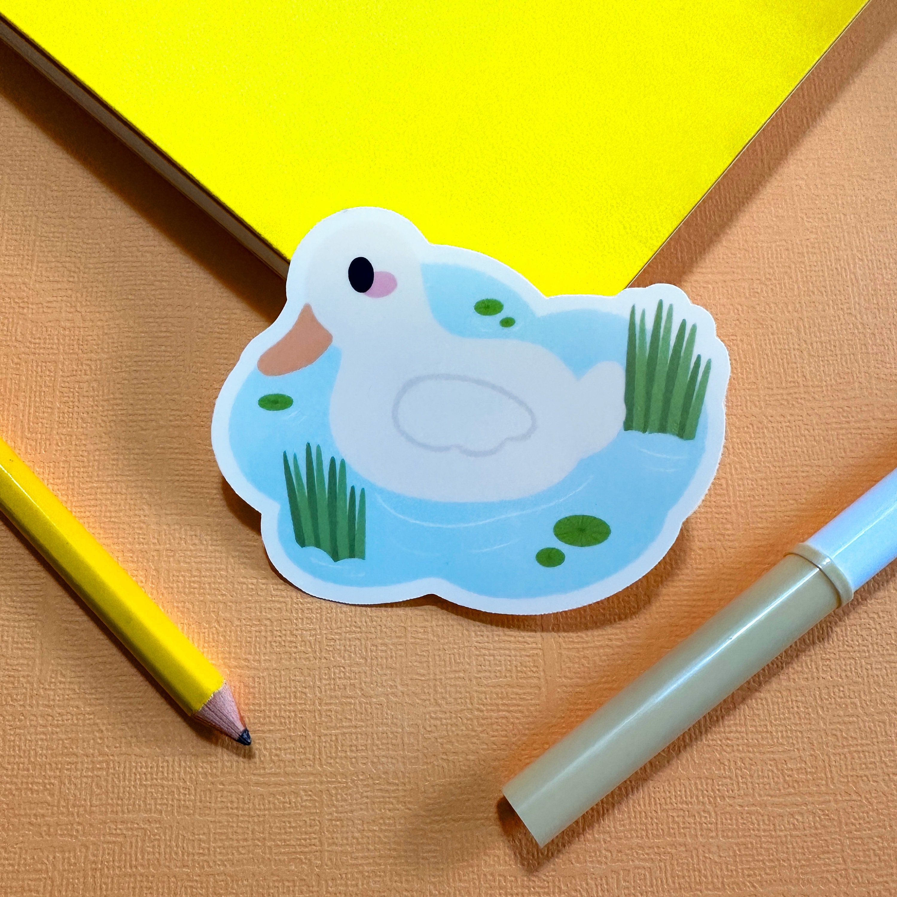 Cute Duck Sticker Vinyl Sticker Kawaii Animal Stationary - Etsy