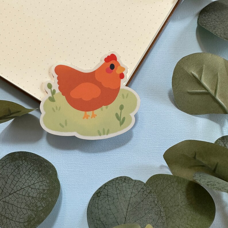 Kawaii Cute Chicken Sticker Vinyl Decal for Stationery - Etsy