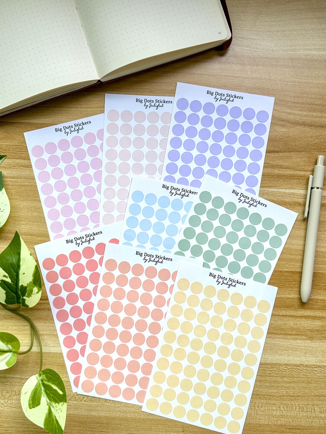 Colorful Big Dot Stickers | 70 Individual Circles | Matte Sticker Sheet ...
