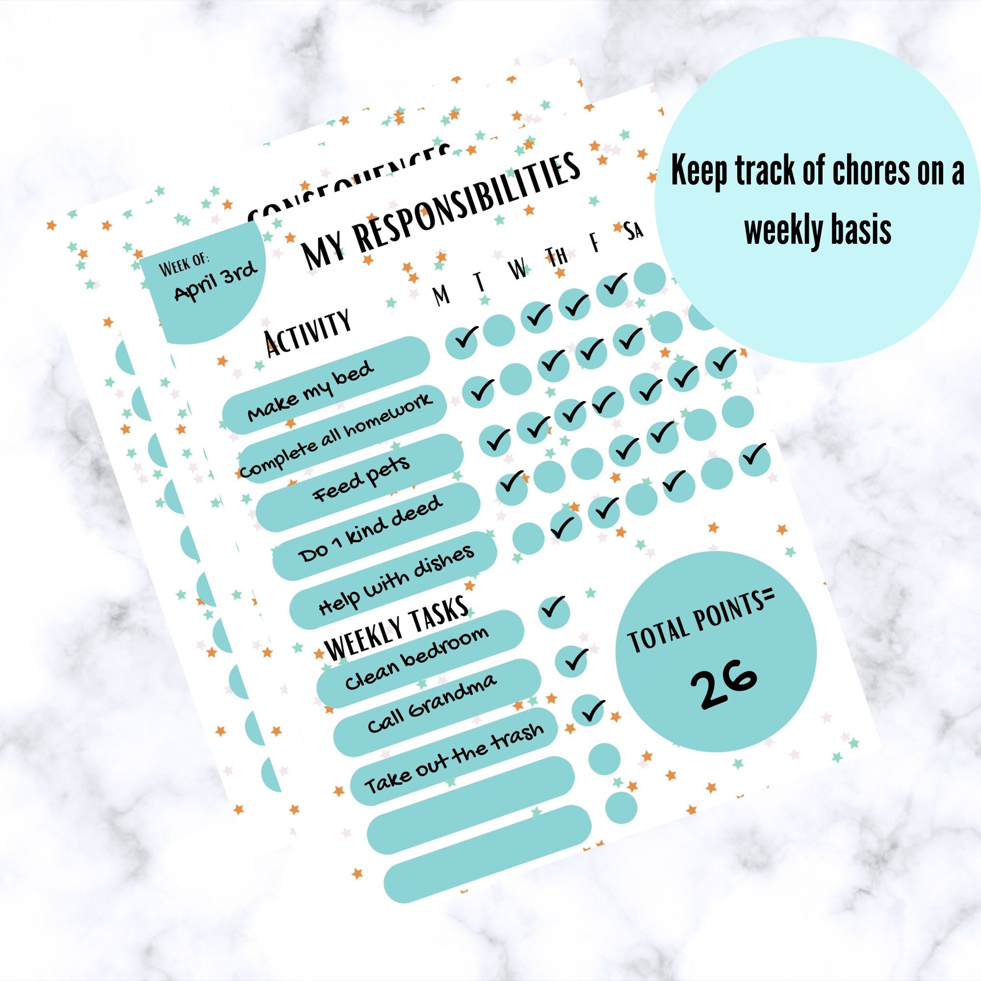 7-page Behavior Tracking/behavior Chart for Children and Adolescents ...