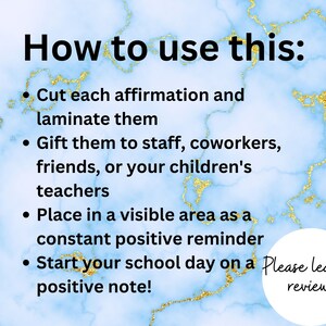 12-pack of Teacher Affirmations for Positive Mindset and Mental Health ...