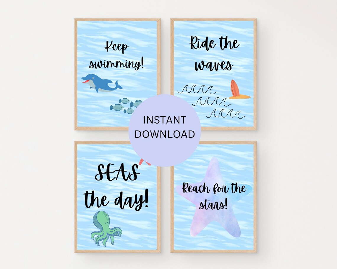 4-pack Ocean-themed/beach-themed Posters for Classroom Decor or ...