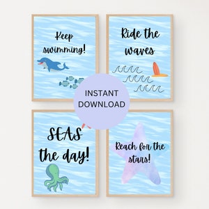 4-pack Ocean-themed/beach-themed Posters for Classroom Decor or ...