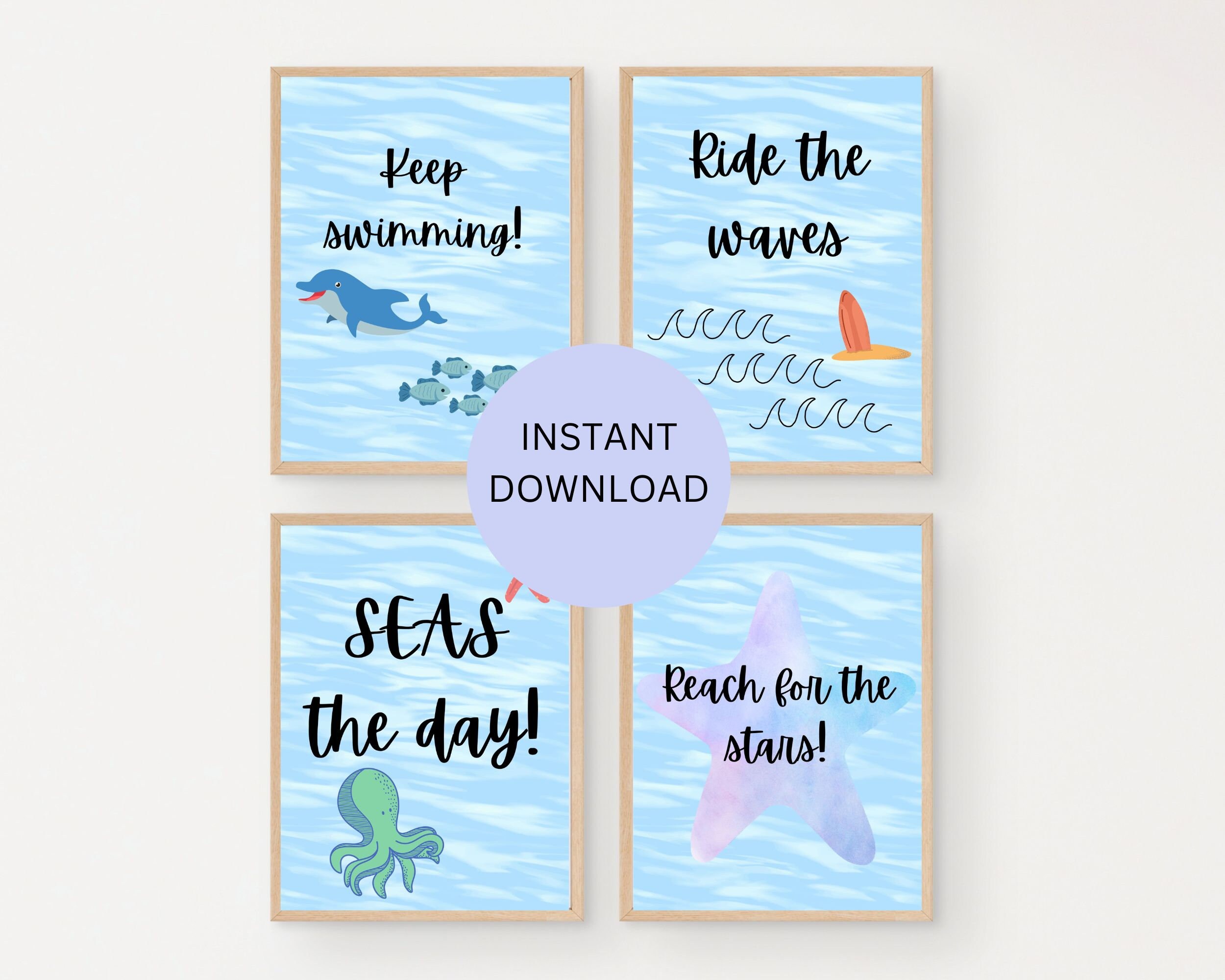 4-pack Ocean-themed/beach-themed Posters for Classroom Decor or ...
