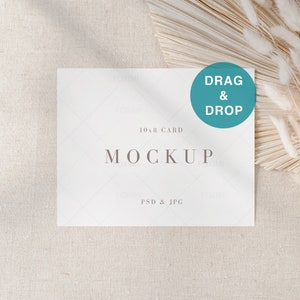 8x10 Card Mockup, Wedding Print Mockup, Bridesmaid Gift Mockup, 4x5 ...