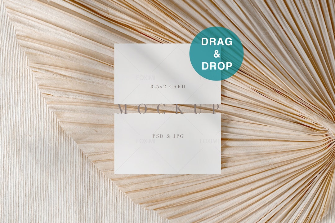 3.5x2 Card Mockup, Double Card, Simple Card Mockup, Wedding Mockup ...