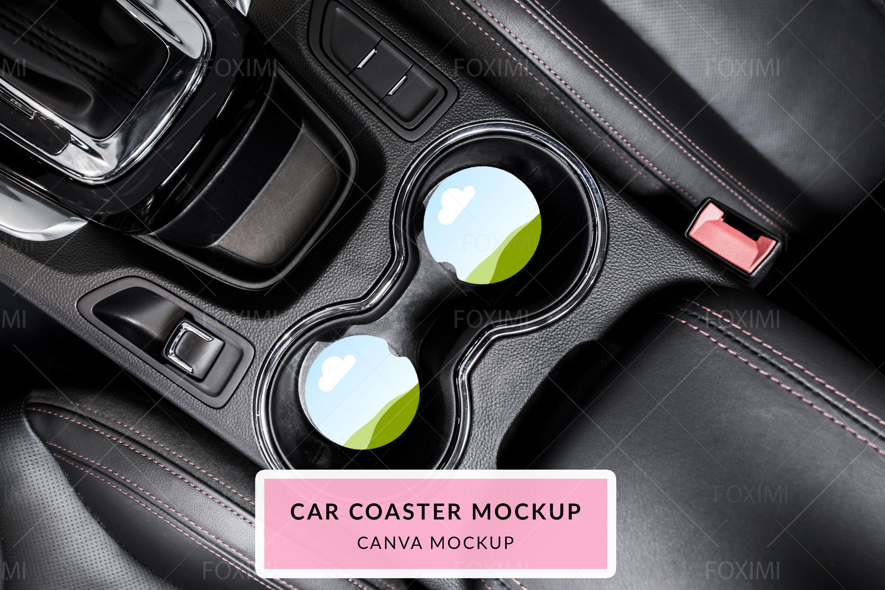 Car Coaster Mockup, Coaster Mockup, CANVA Template, Car Coaster ...