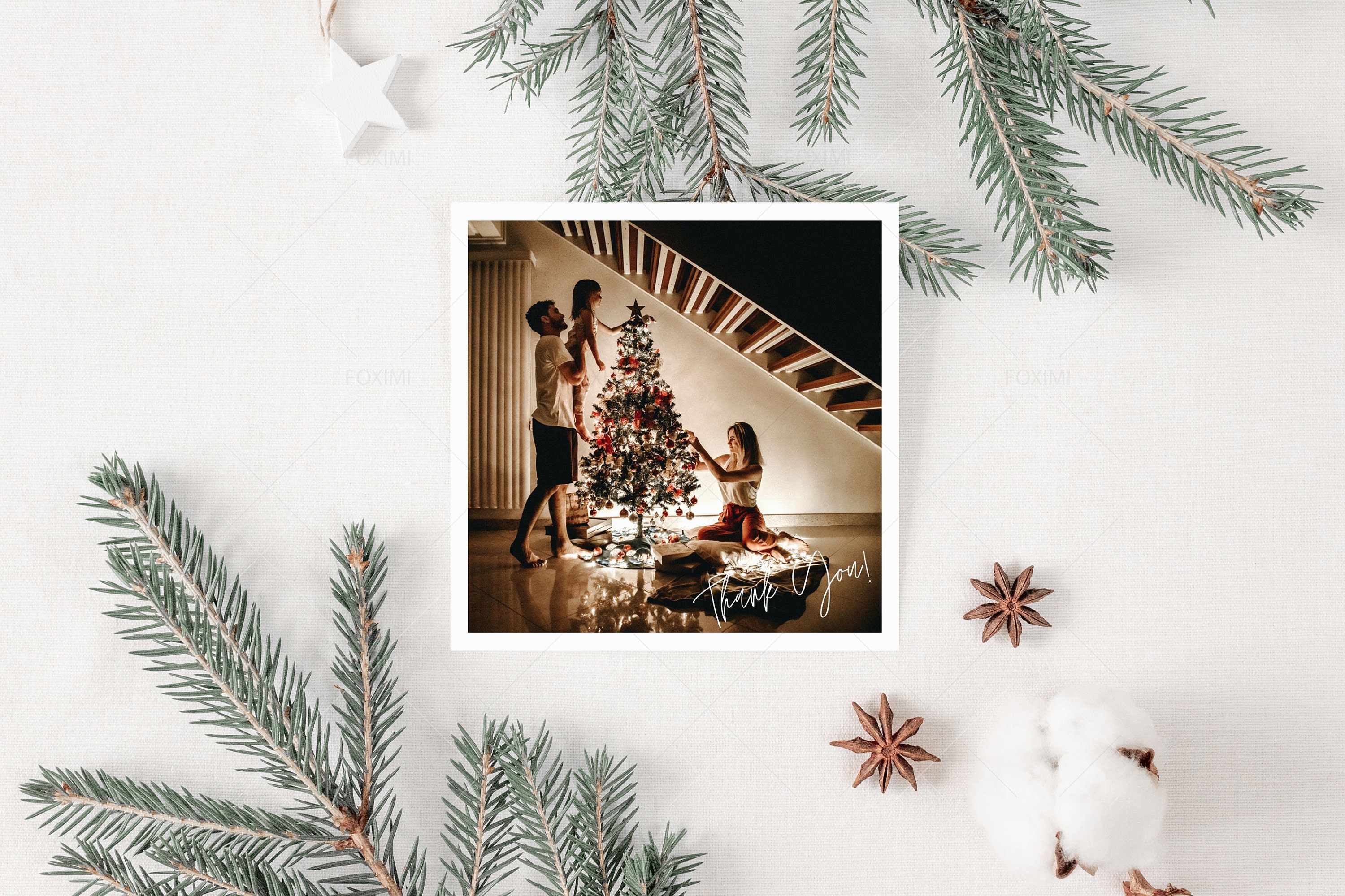 5x5, 7x7 Card Mockup PSD, Square Card, Christmas Card Mockup, Greeting ...