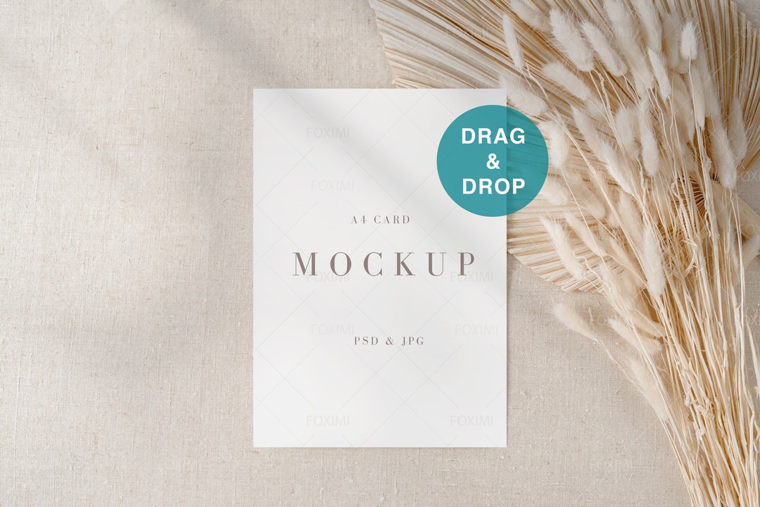 A4, A3, ISO Card Mockup, Stock Card Mockup, PSDA4 Mockup, Greeting Card ...