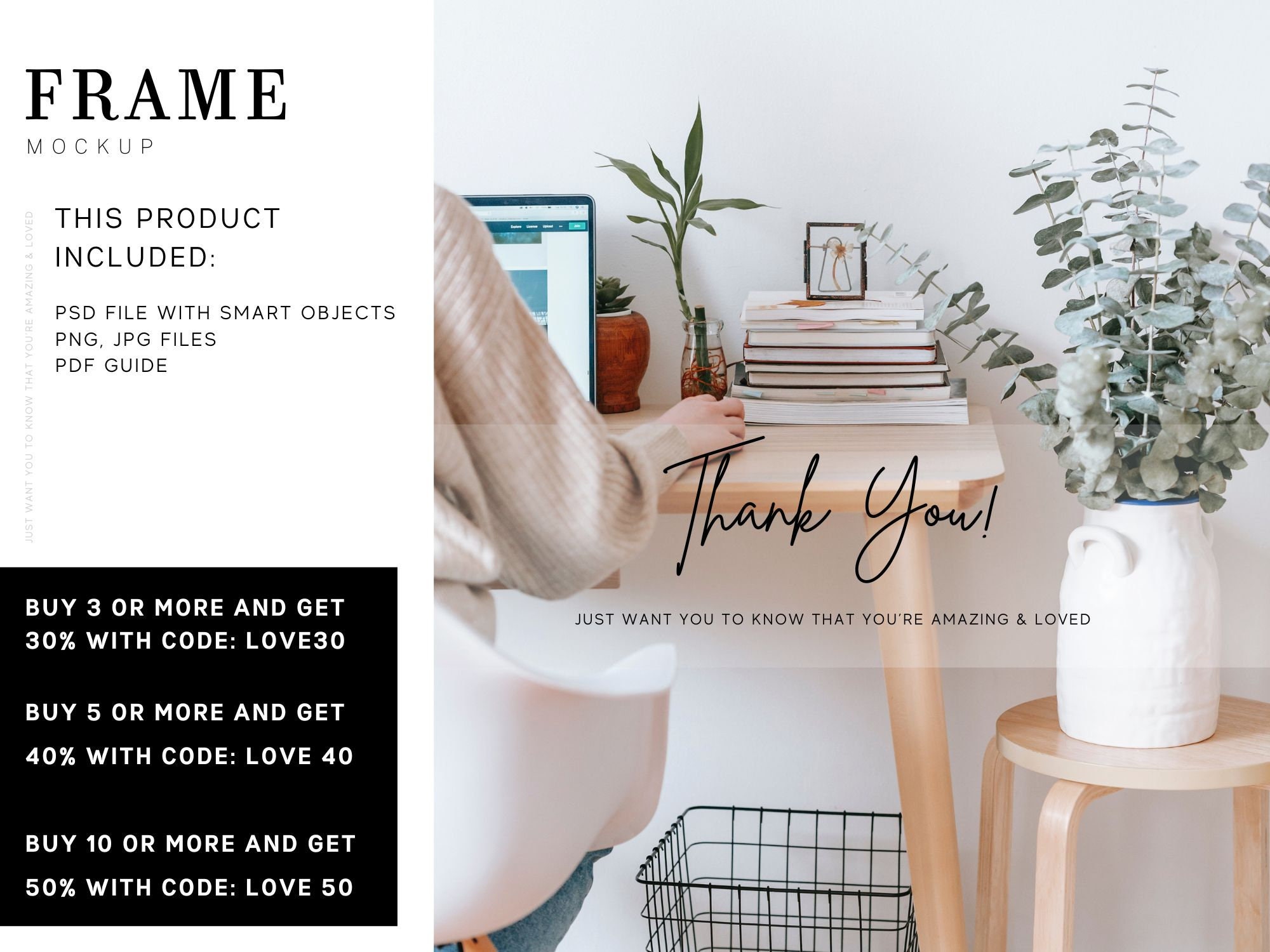 8x10 Wood Frame Mockup, 4x5, Portrait, on the Wall,rounded Border ...