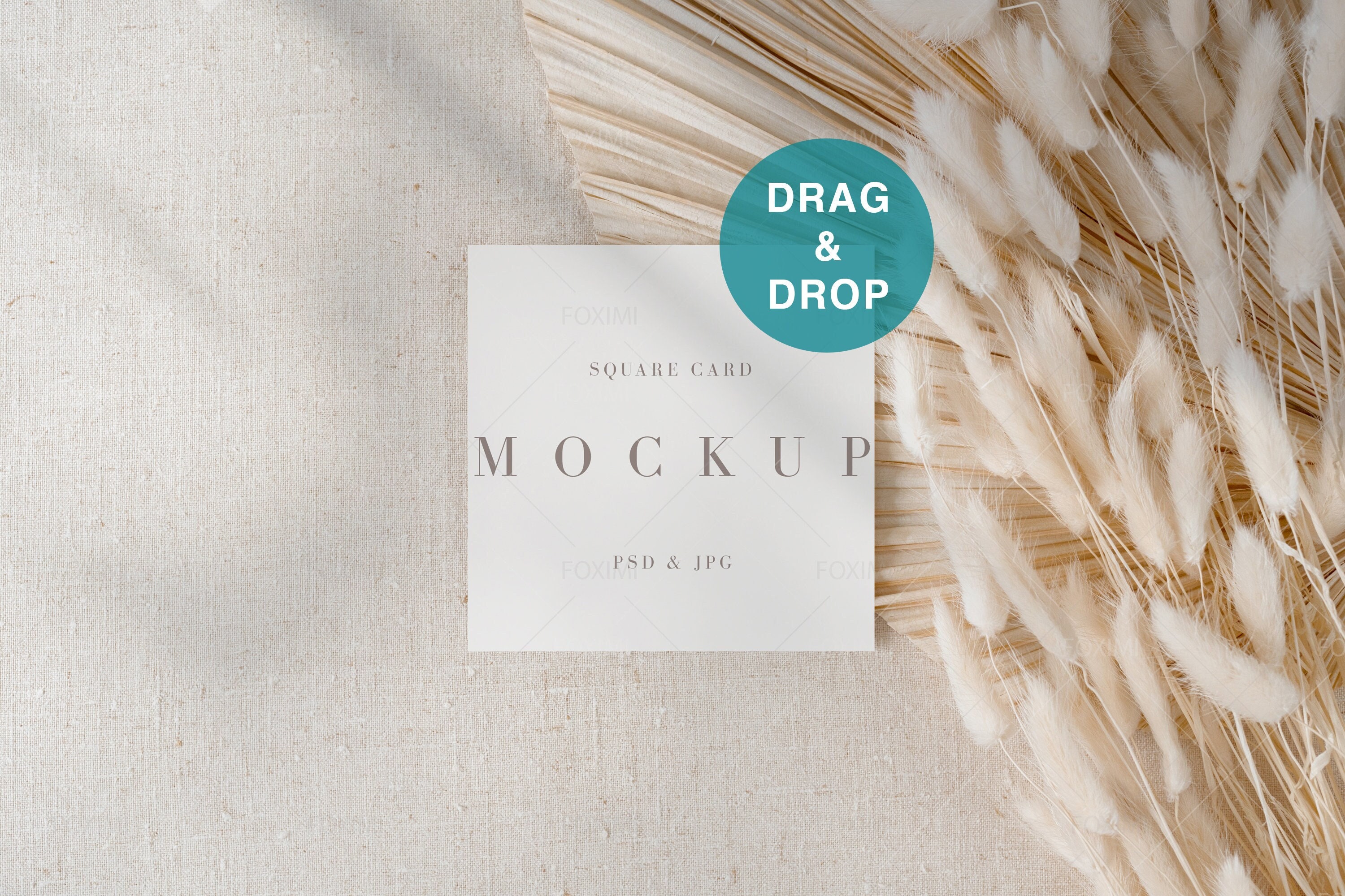 5x5 Card Mockup, Square Card, Invitation Mockup, Stationary Mockup ...