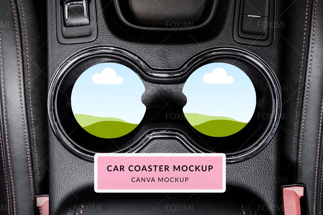 Car Coaster Mockup, Coaster Mockup, CANVA Template, Car Coaster ...