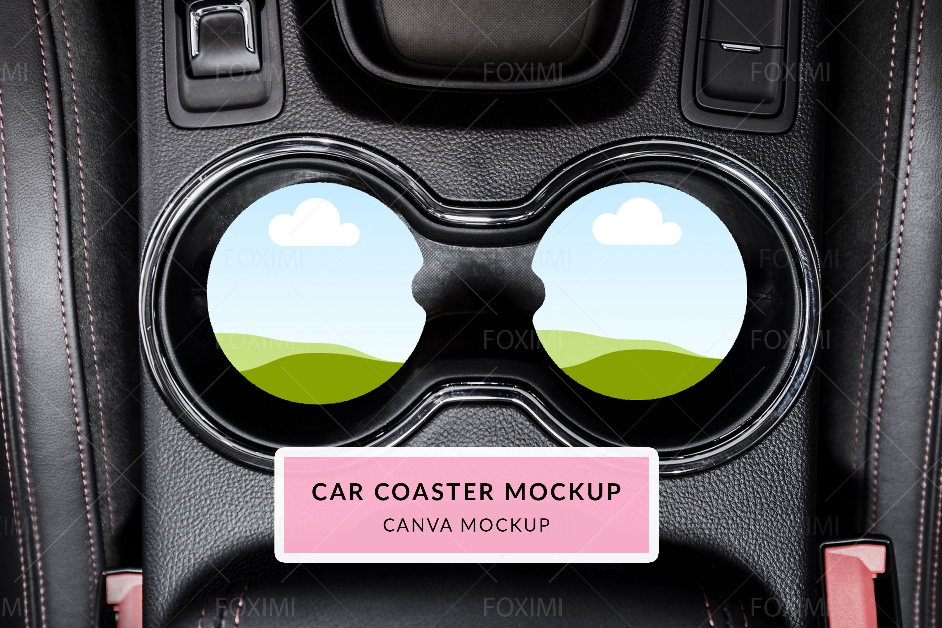 Car Coaster Mockup, Coaster Mockup, CANVA Template, Car Coaster ...