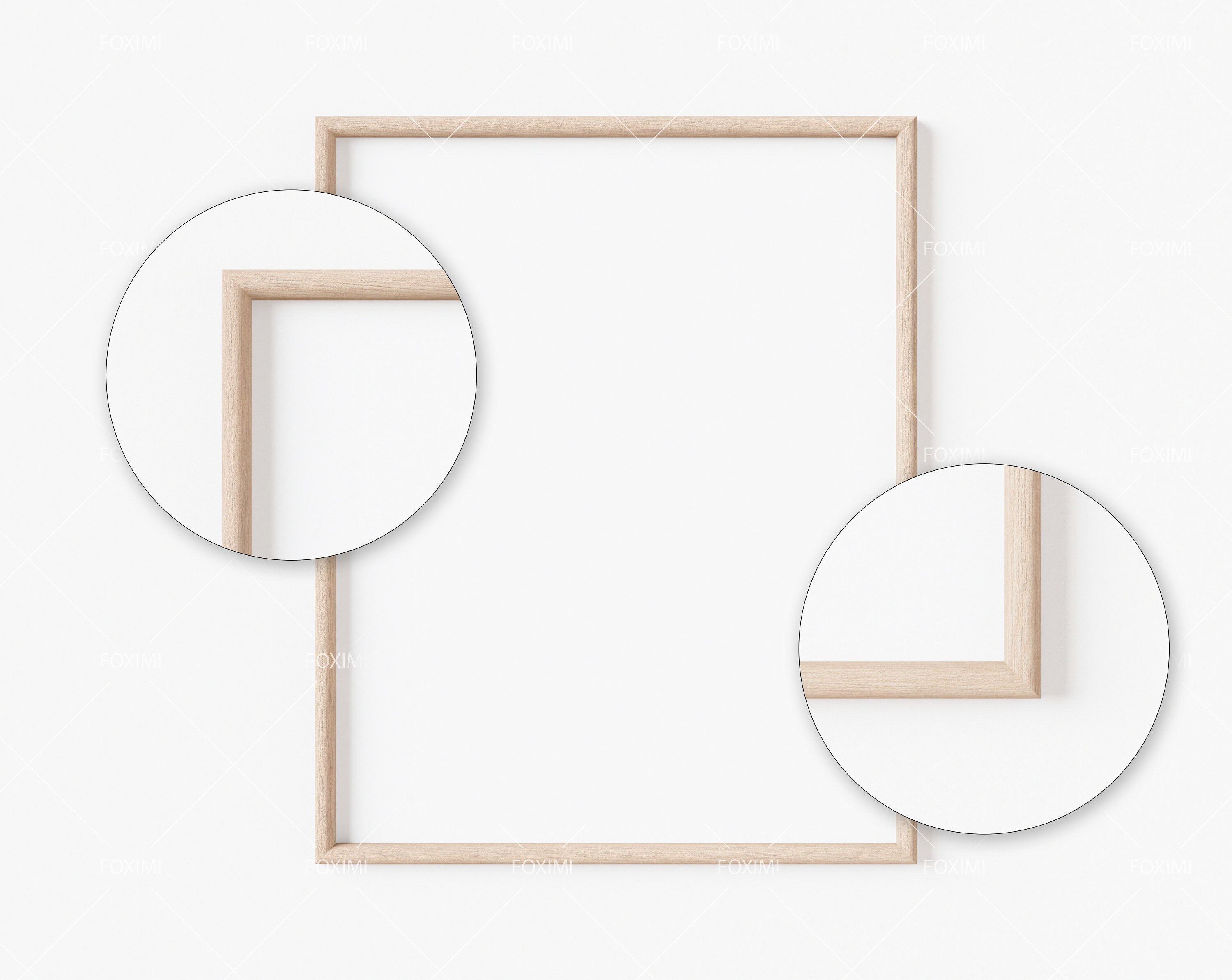 8x10 Wood Frame Mockup, 4x5, Portrait, on the Wall,rounded Border ...