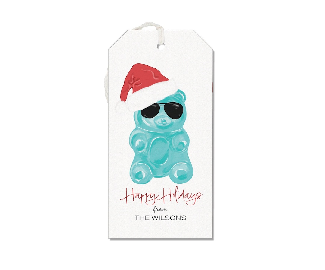 Gummy Bear Christmas Gift Tag Happy Holiday Gift Tag - Etsy