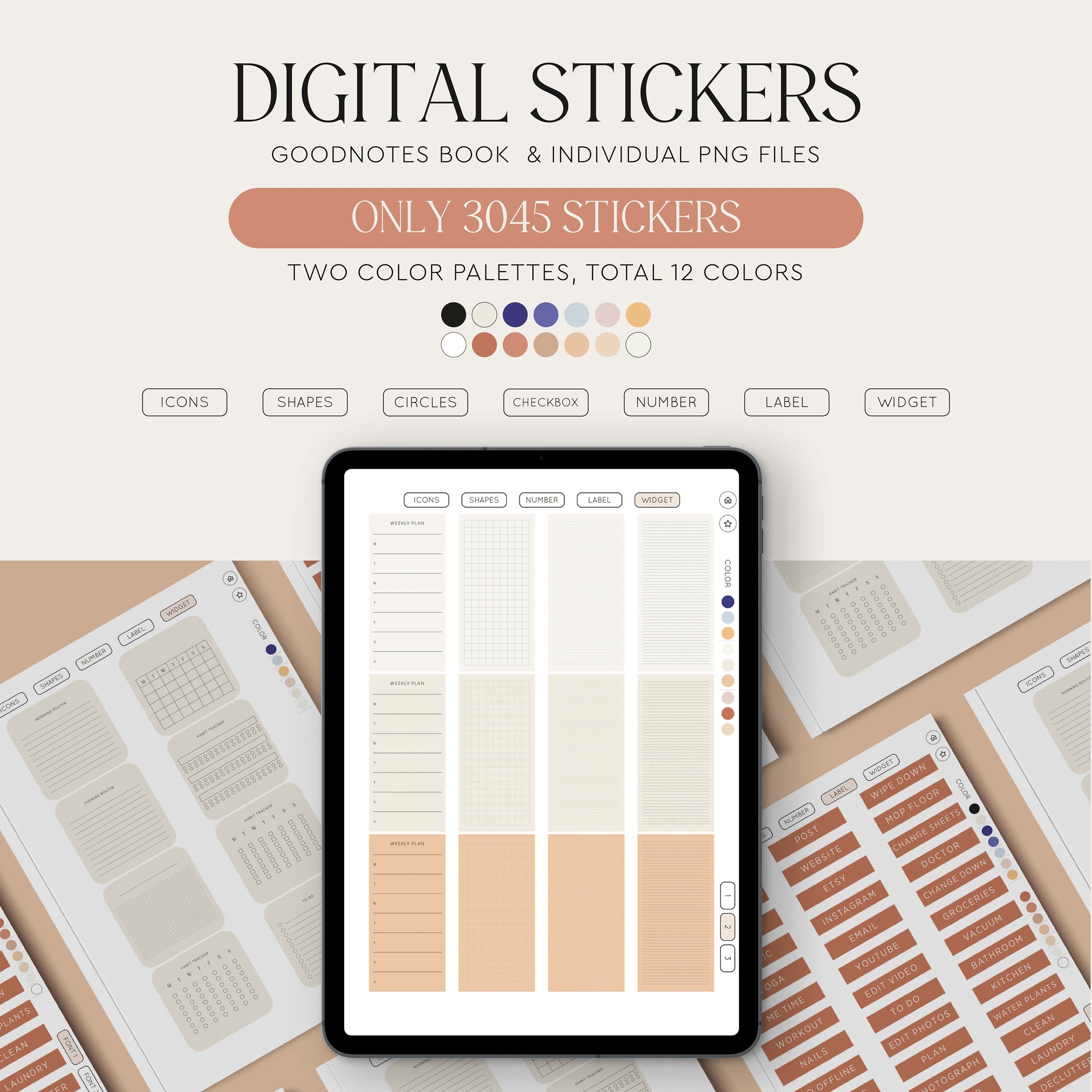 Digital Stickers Book for Goodnotes / Functional Digital Sticker Set ...
