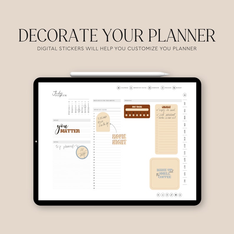 Retro Digital Stickers for Goodnotes / Stickerbook for Planning ...