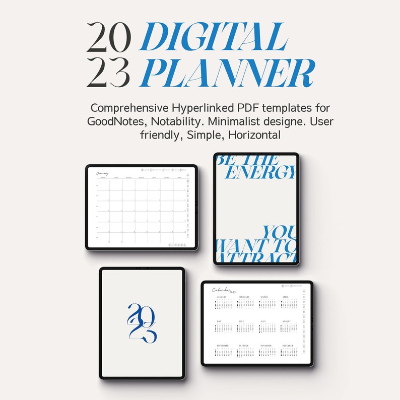 Digital Planner for Goodnotes / iPad Planner / Yearly Planner 2023 ...
