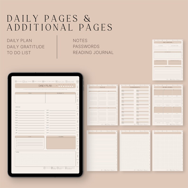 Digital Planner for Goodnotes / iPad Planner / Undated Yearly Planner ...