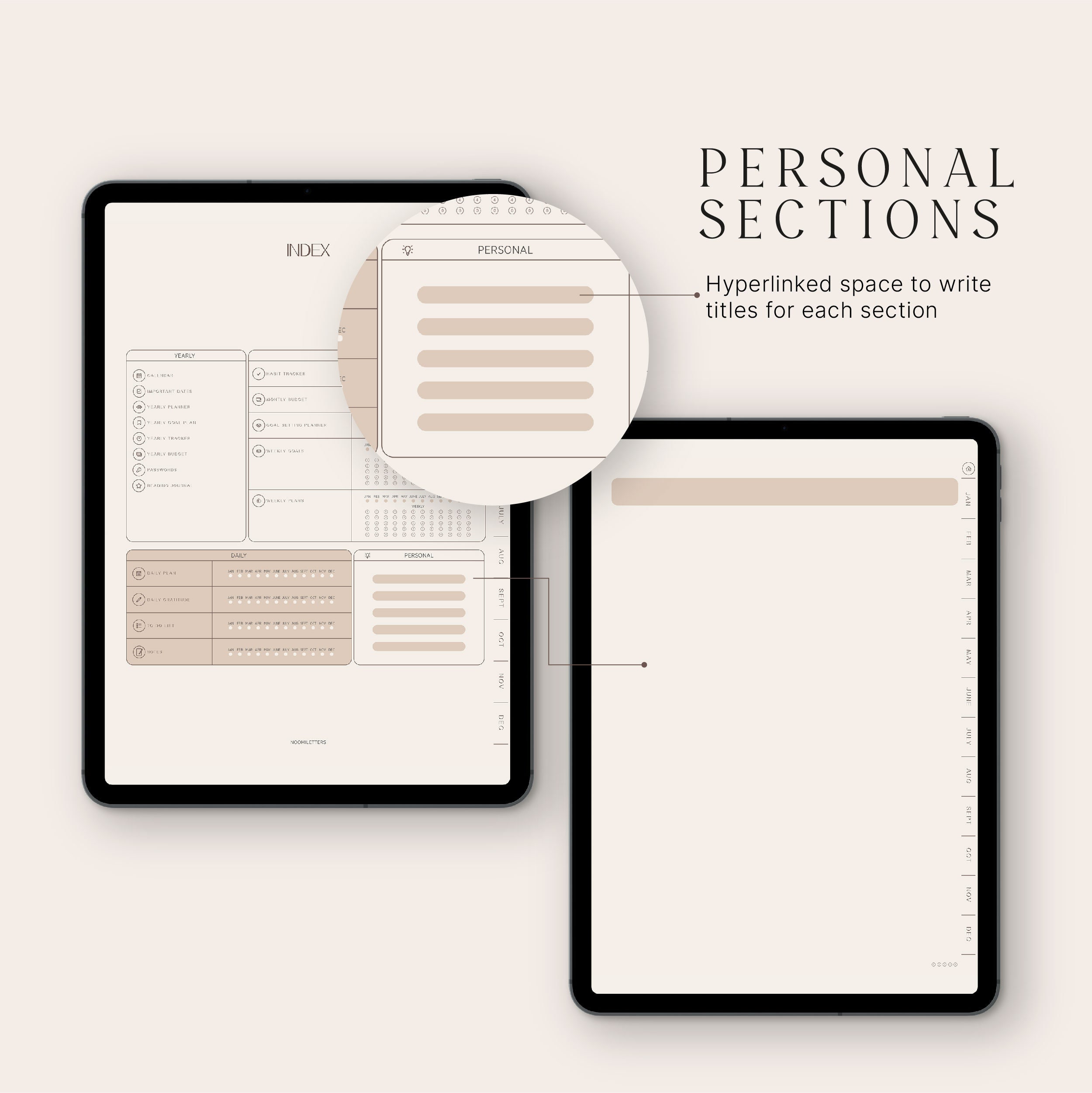 Digital Planner for Goodnotes / iPad Planner / Undated Yearly Planner ...