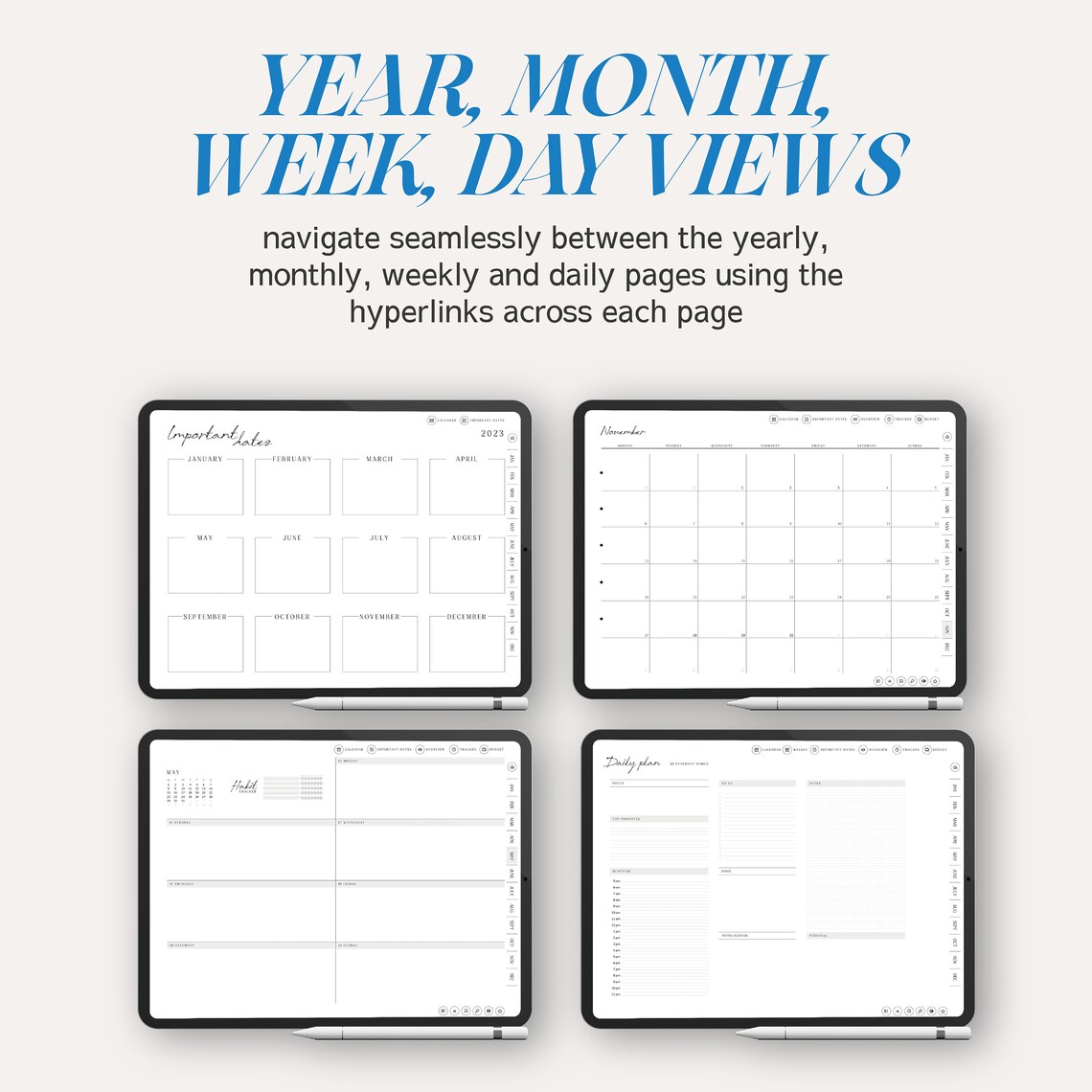 Digital Planner for Goodnotes / iPad Planner / Yearly Planner - Etsy