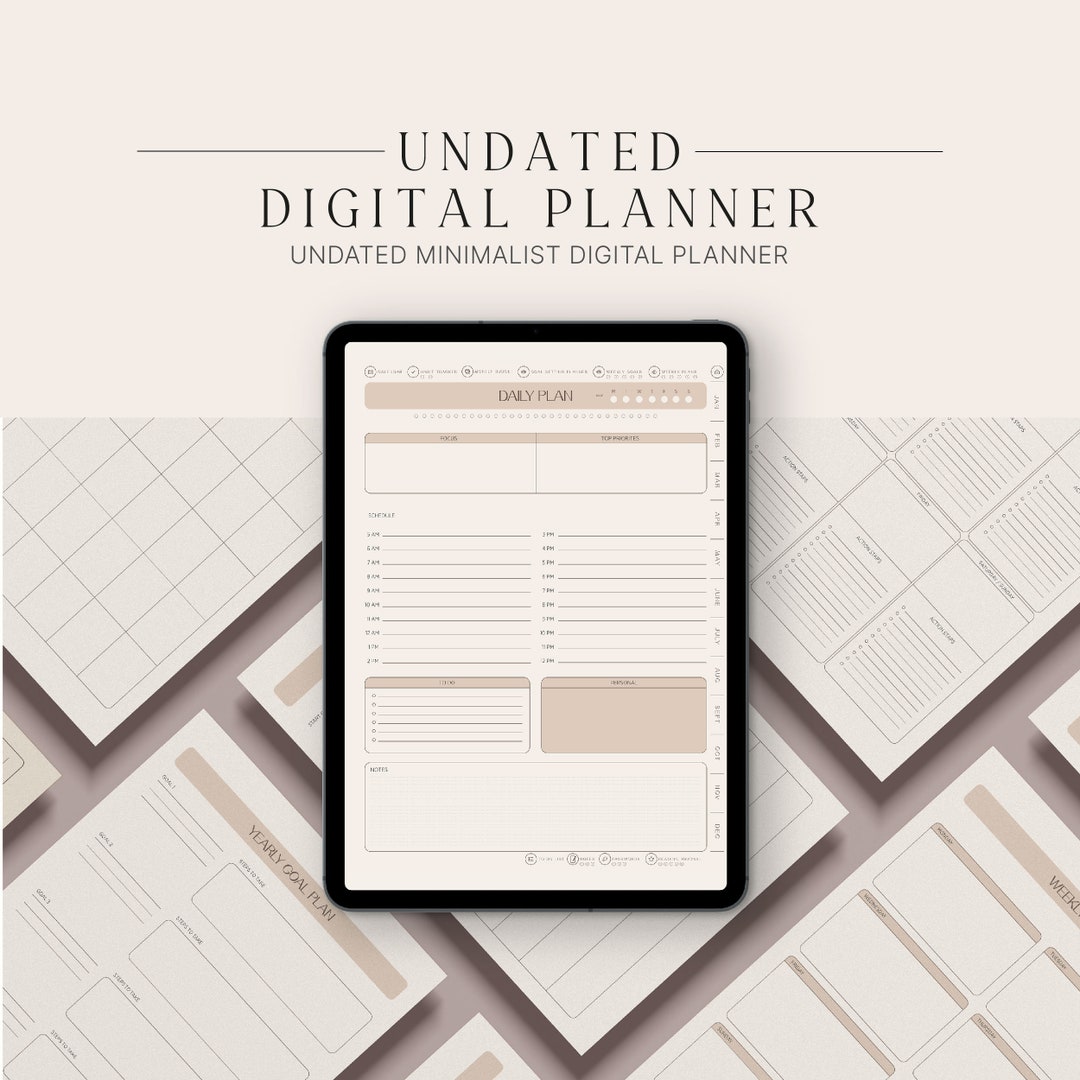 Digital Planner for Goodnotes / iPad Planner / Undated Yearly Planner ...