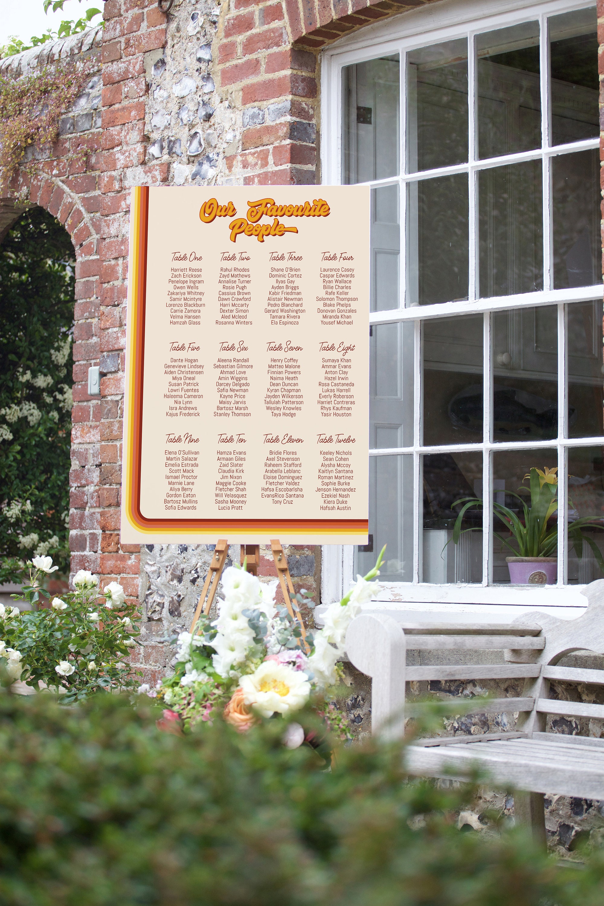 Retro Wedding Seating Chart Template, 70s and Disco Printable Reception ...