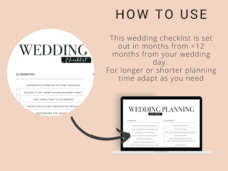 Wedding to Do List, Wedding Checklist, Printable Planner, Bridal ...