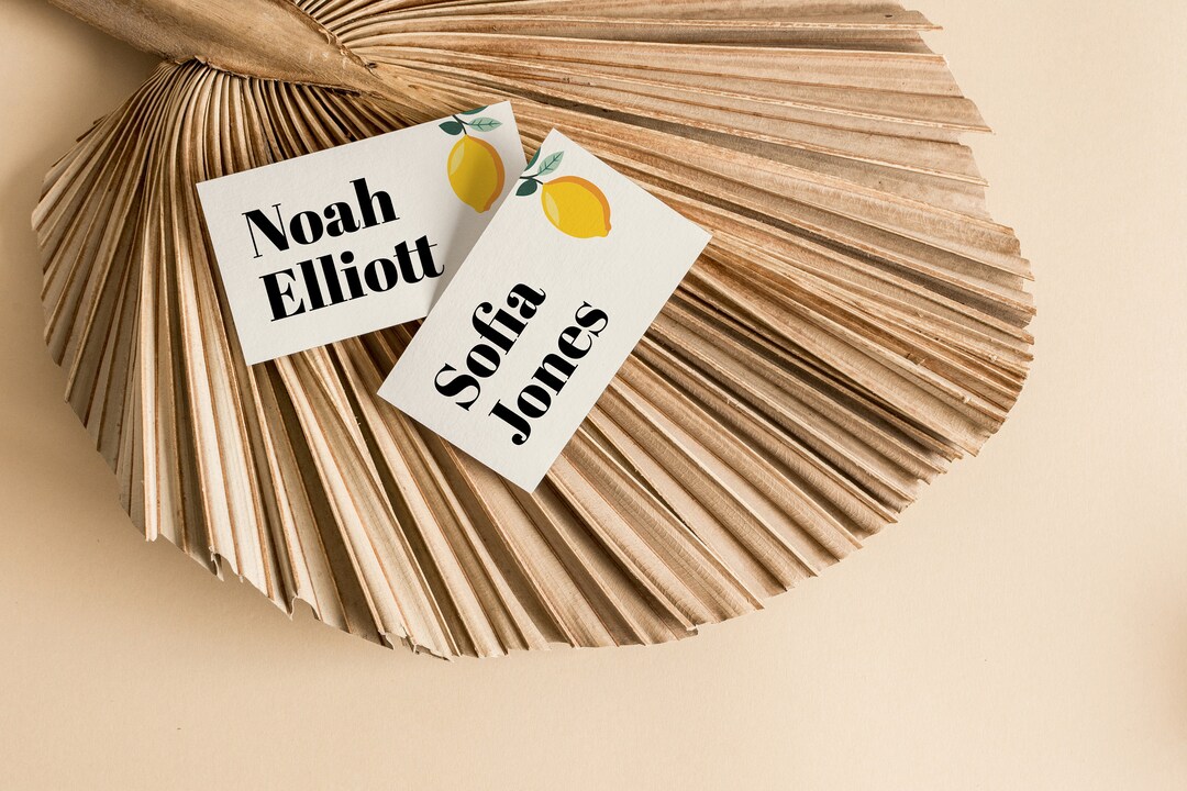 Lemon Place Card Template, Table Name Cards, Printable Destination ...