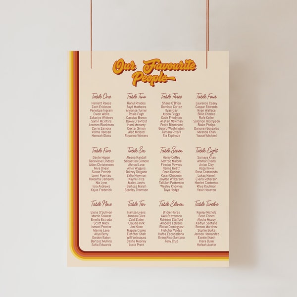 Seating Chart Template Disco - Etsy