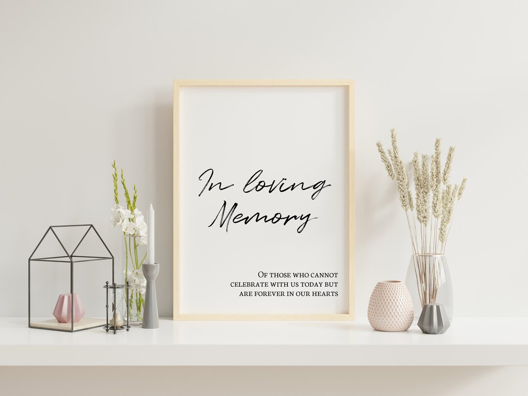 DIY in Loving Memory Wedding Sign, Editable Memorial Template ...