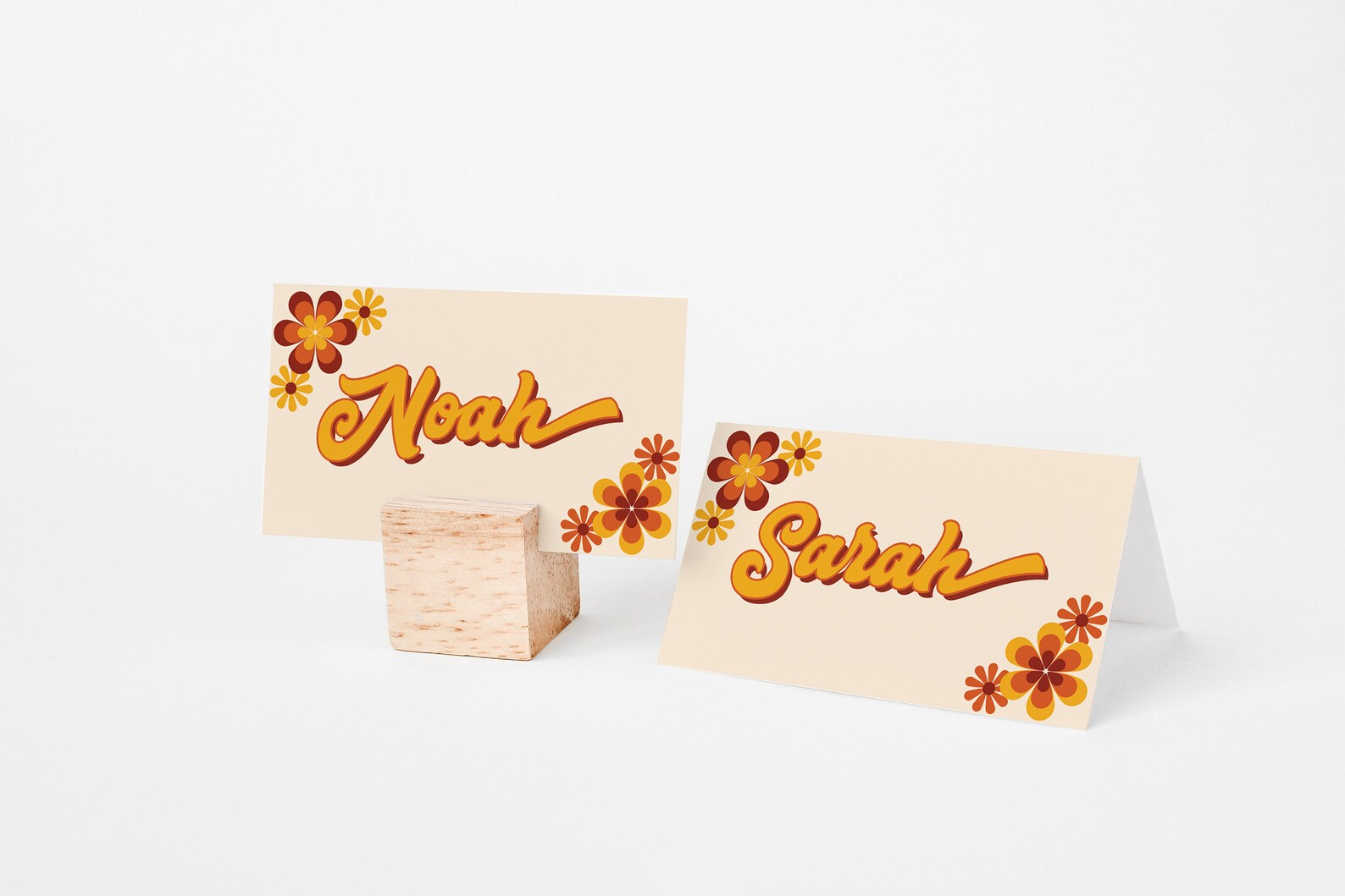 Retro Place Card Template, Table Name Cards, Printable 70s Wedding ...