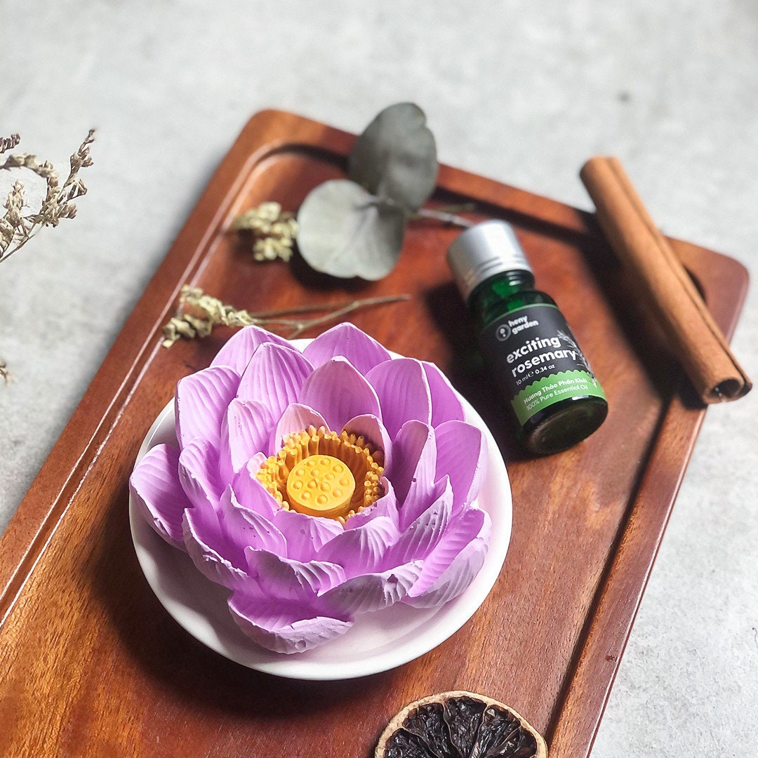 Natural Aromatherapy Lotus Stone Diffuser (with Essential Oil) - Home ...
