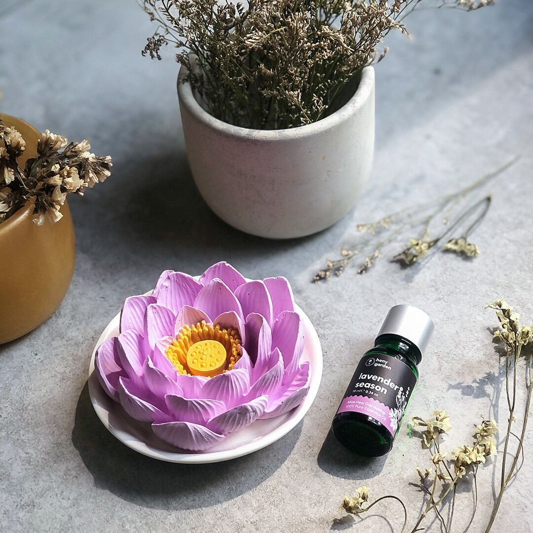 Natural Aromatherapy Lotus Stone Diffuser (with Essential Oil) - Home ...