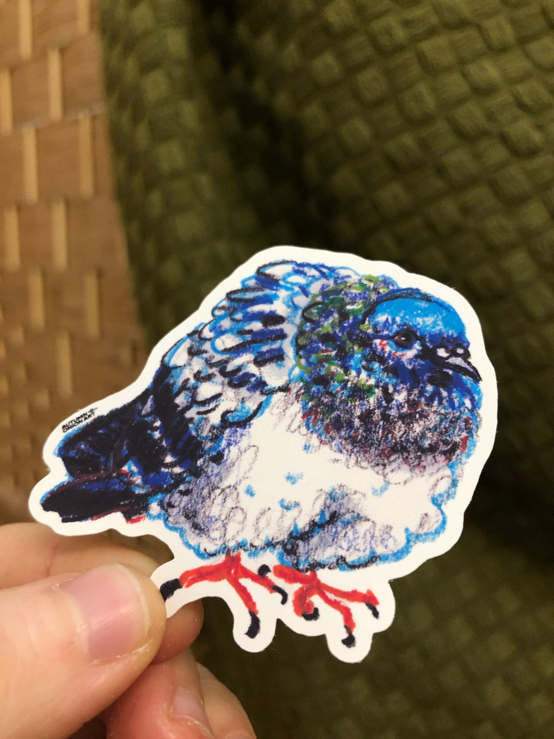 Fluffed up Pigeon' Sticker - Etsy