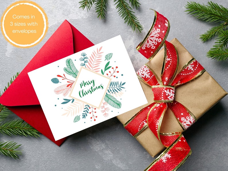 Digital Christmas Card Printable Printable Folding Christmas Card ...