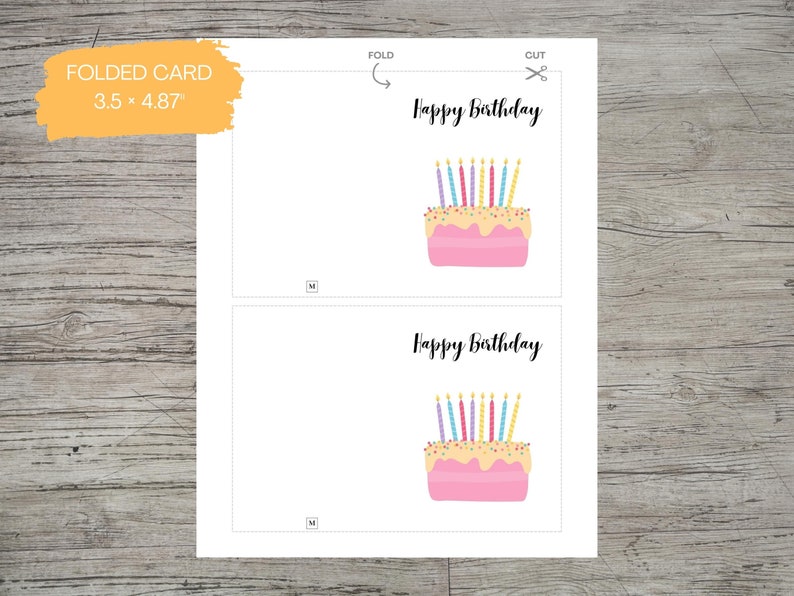 Cake Birthday Card - Cake Birthday Printable - Printables Birthday Card ...