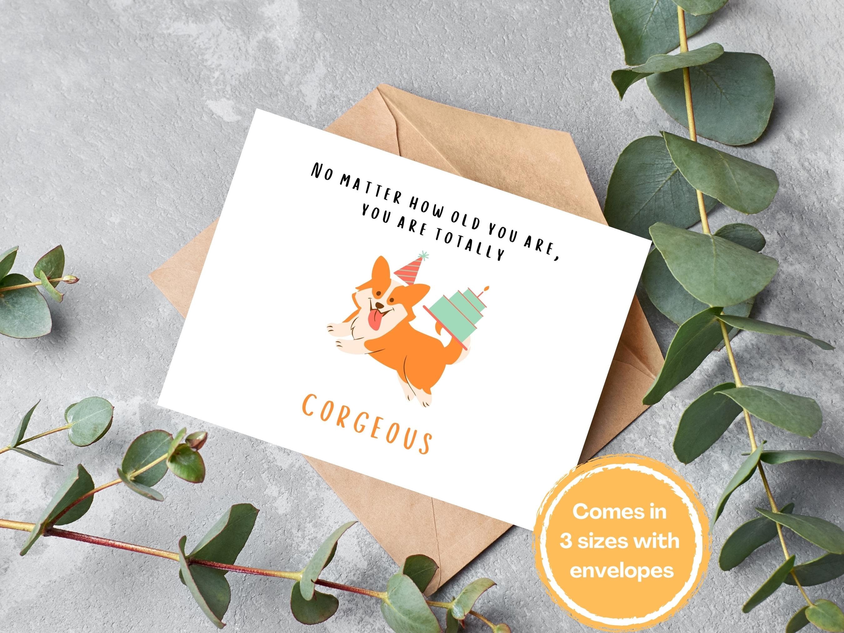 Corgi Birthday Card - Birthday Card Printable - Card With Envelope ...