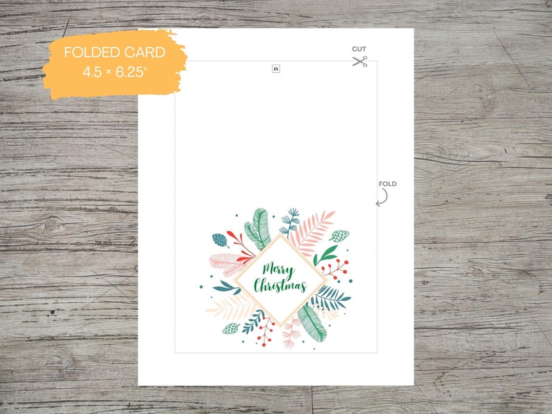 Digital Christmas Card Printable Printable Folding Christmas Card ...