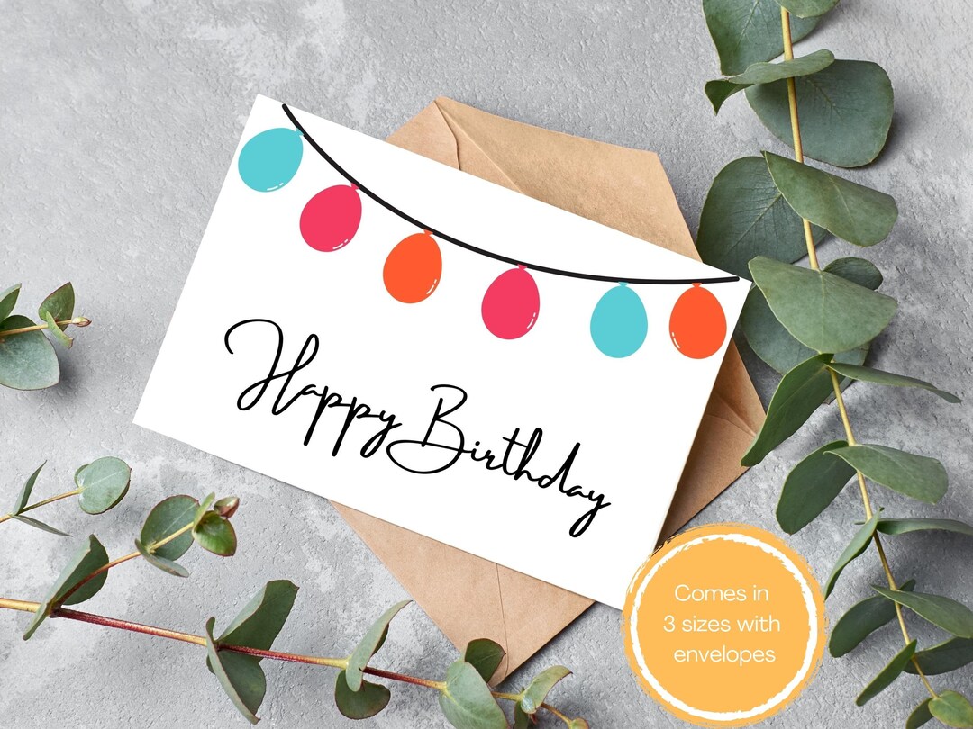 Balloon Birthday Card - Birthday Baloons - Birthday Cards Printable ...