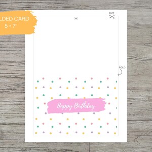 Happy Birthday Card - Printables Birthday Card - Polka Dot Birthday ...