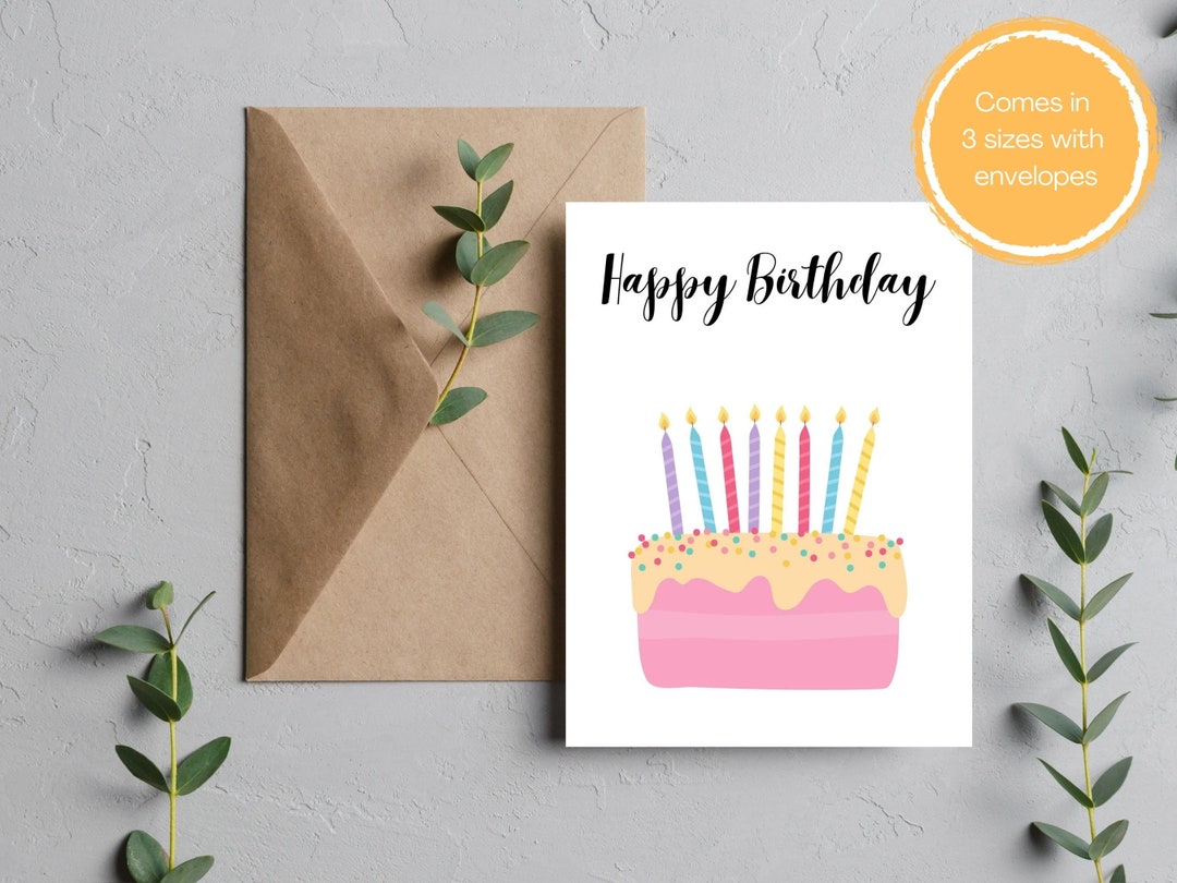 Cake Birthday Card - Cake Birthday Printable - Printables Birthday Card ...