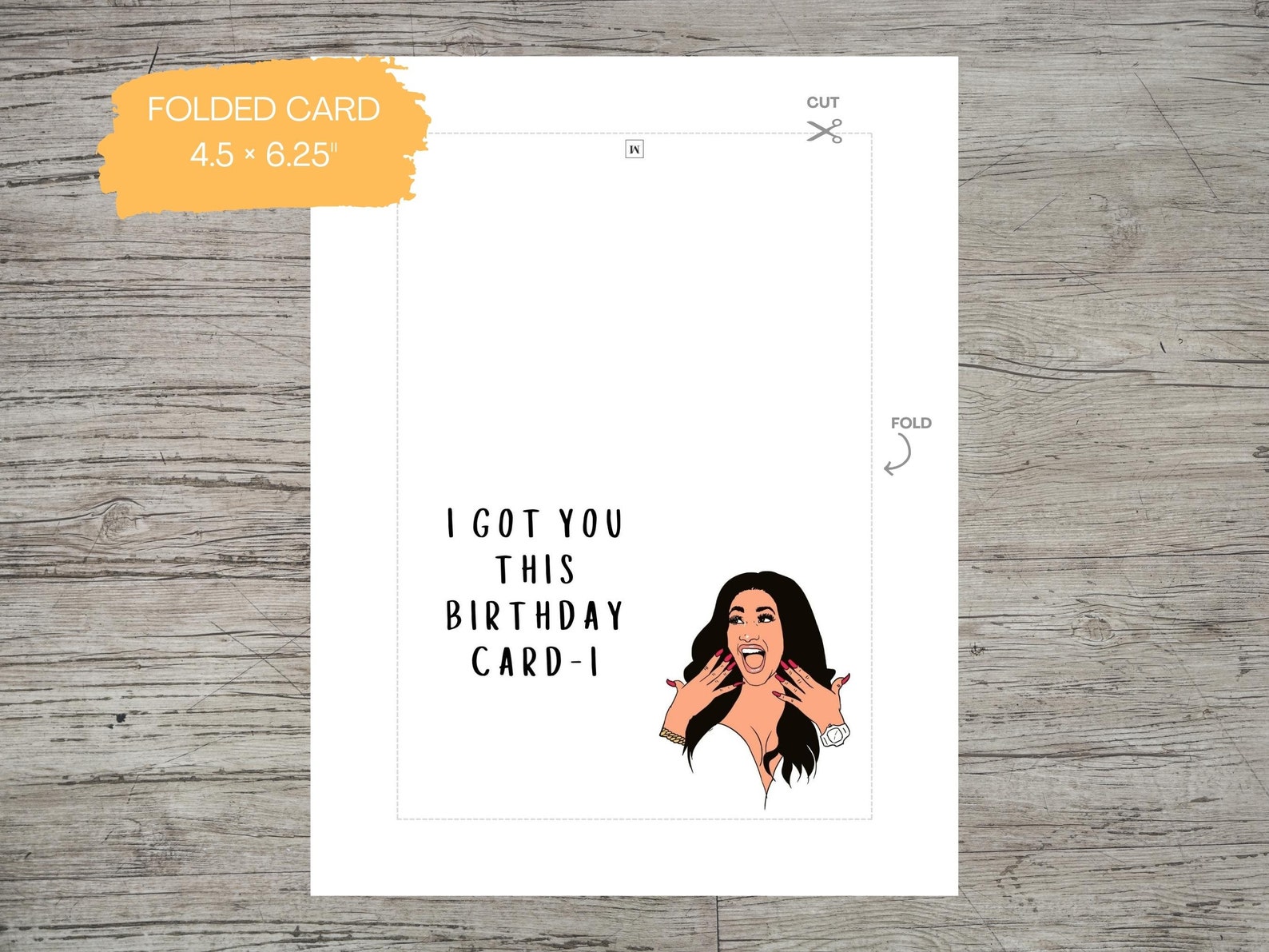 Printable Cardi B Card - Cardi B Birthday Card - Illustrated Birthday ...