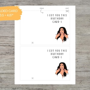 Printable Cardi B Card - Cardi B Birthday Card - Illustrated Birthday ...