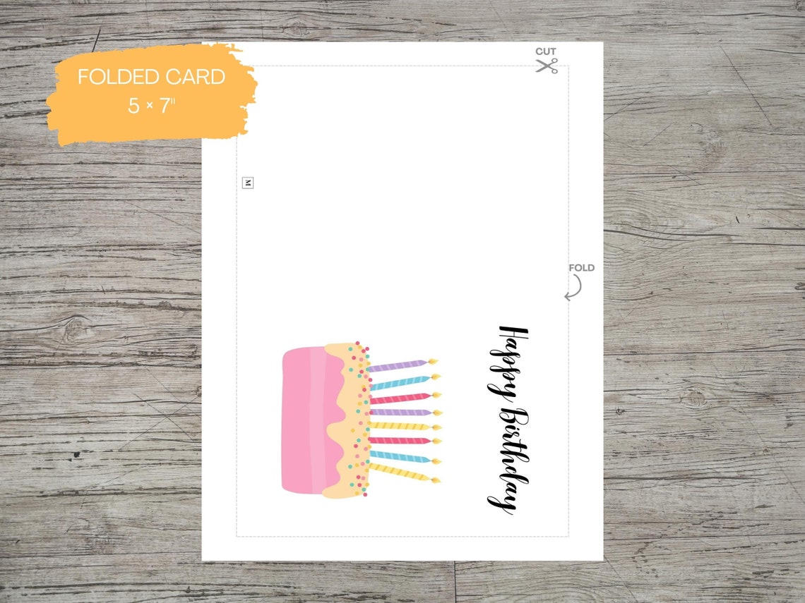 Cake Birthday Card - Cake Birthday Printable - Printables Birthday Card ...