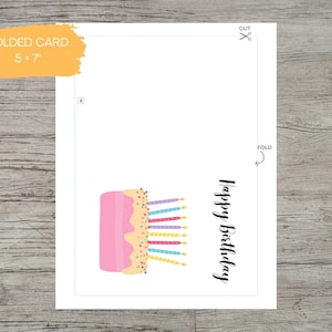 Cake Birthday Card - Cake Birthday Printable - Printables Birthday Card ...