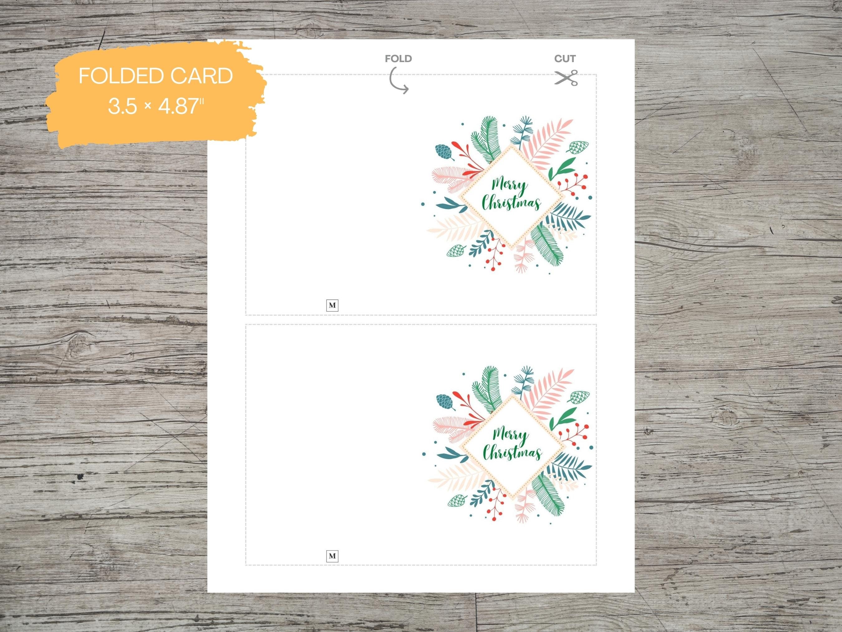 Digital Christmas Card Printable - Printable Folding Christmas Card ...