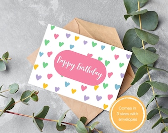 Printable Birthday Card With Printable Envelope Digital Card - Etsy